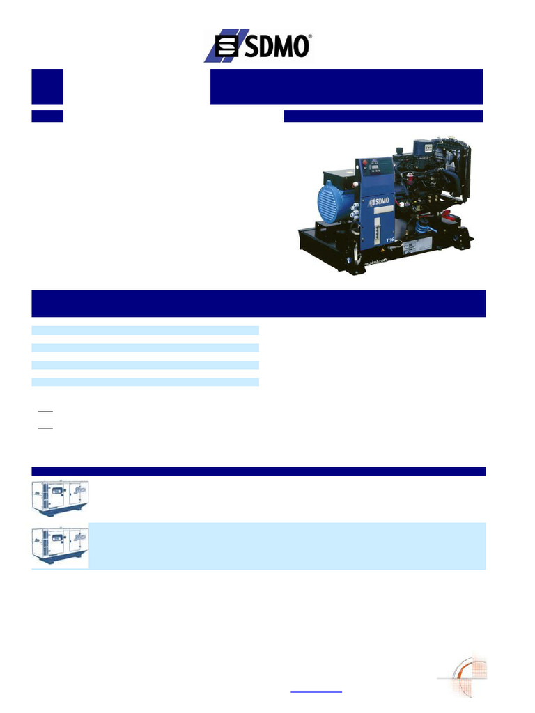 Générateur SDMO T16K: Caractéristiques Techniques | PDF | Ingénierie ...