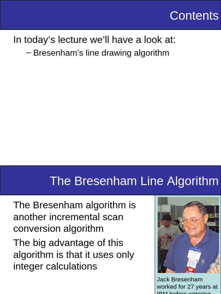 Lecture 4 Scan Conversion Bresenhams Algorithm Pdf Computer Graphics Applied Mathematics