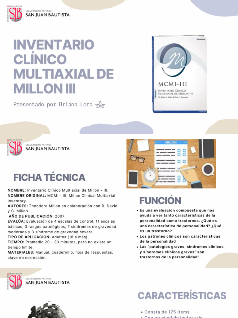 Exposición Ppt Millon III | PDF | Trastorno depresivo mayor | Pensamiento