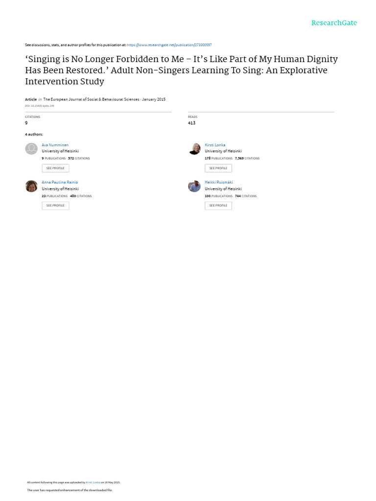 Singing is No Longer Forbidden to Me – It’s Like Part of My Human ...