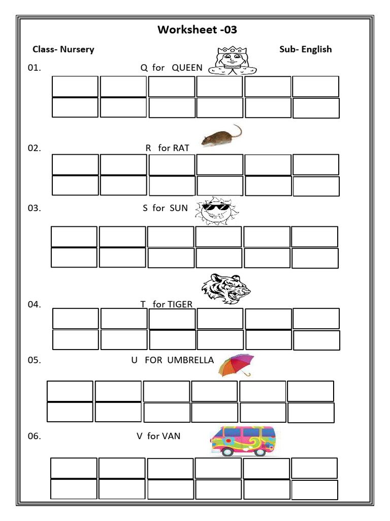 Worksheet-03 (English) | PDF