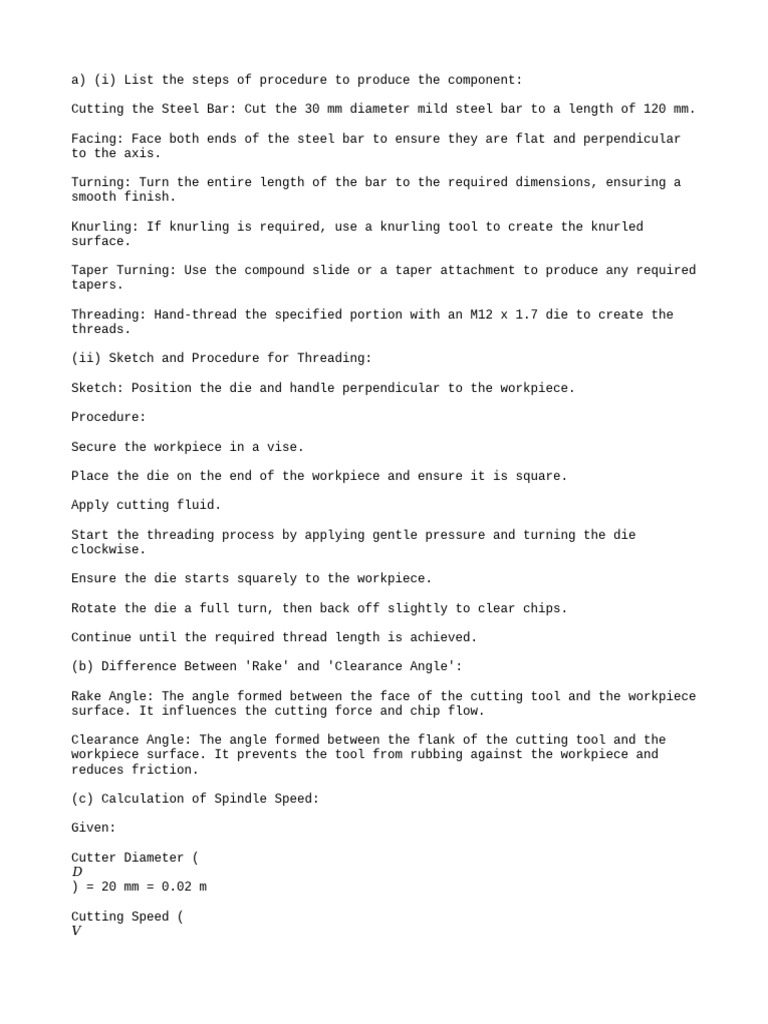 A) (I) List The Steps of Procedure | PDF