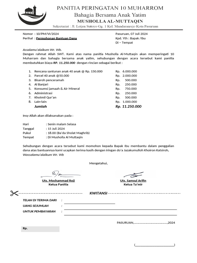 al muttakin proposan muharrom | PDF