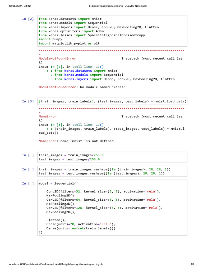 8-Digitalrecognitionusingcnn - Jupyter Notebook | PDF | Computational Neuroscience | Machine ...