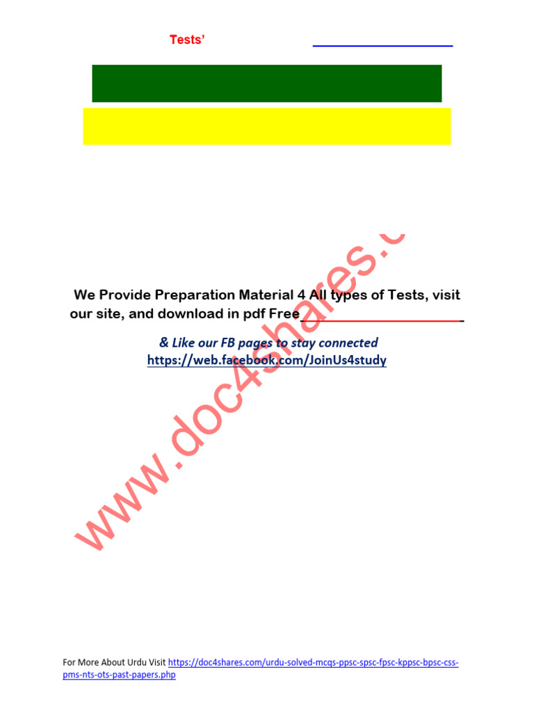 SST General Solved Mcqs Past Paper KPK Education | PDF | Multiple ...