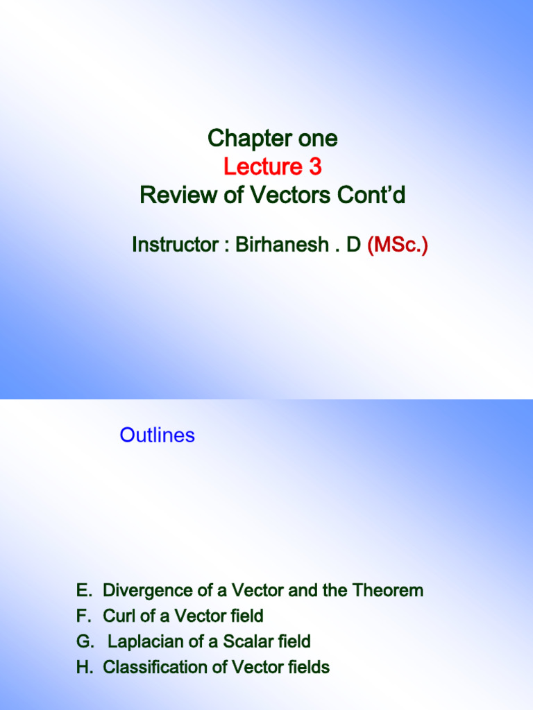 chapt one | PDF | Divergence | Mathematics