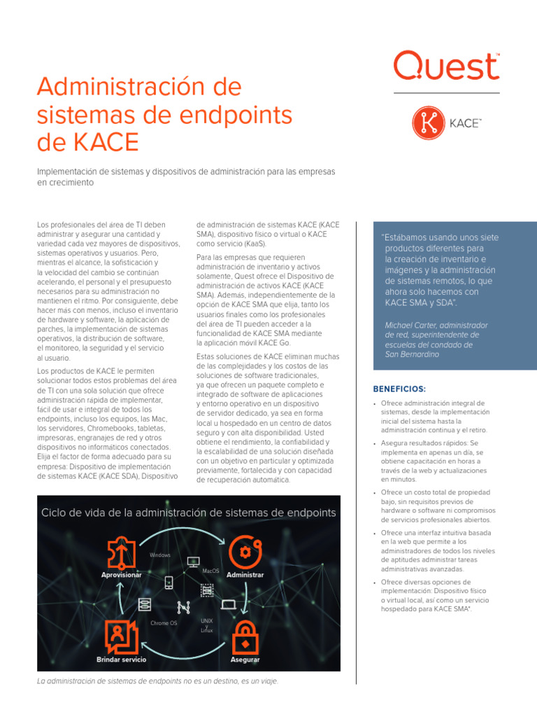 Kace K Series Spanish Datasheet 74449 | PDF | Software | Software de la ...