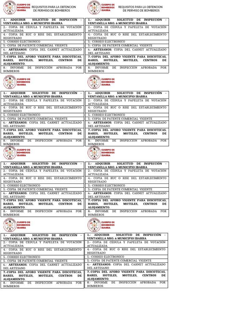 Requisitos Obtencion Permiso de Funcionamiento Cbi | PDF