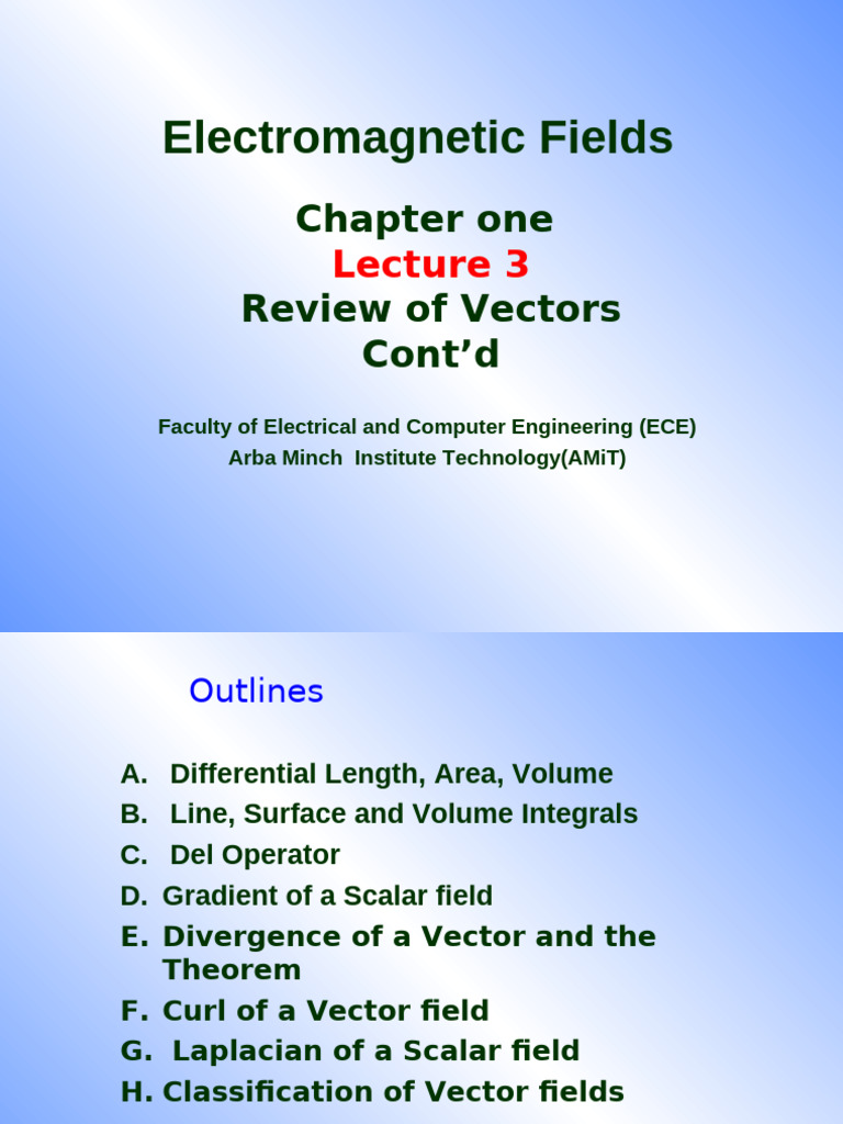 chap one | PDF | Divergence | Linear Algebra