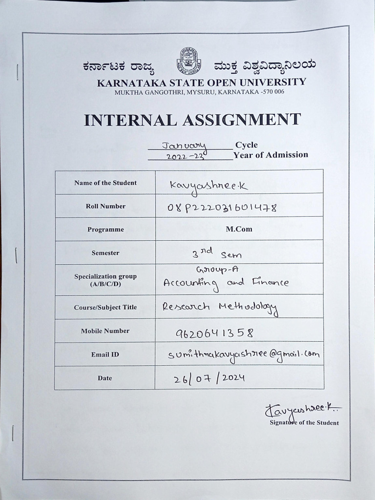 Research Methodology 3 Sem MCom | PDF