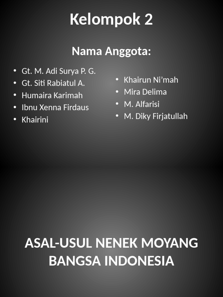 Asal Usul Nenek Moyang Indonesia | PDF
