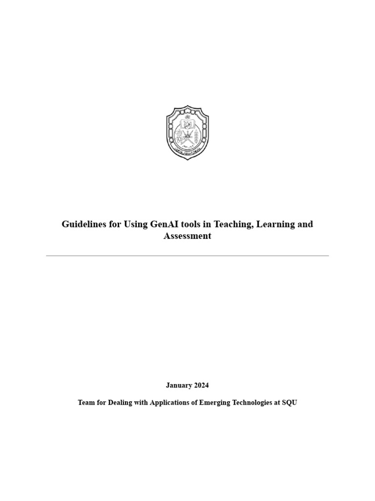 Guidelines for using GenAI tools in Teaching, Learning and Assessment-20-3-2024.docx | PDF ...