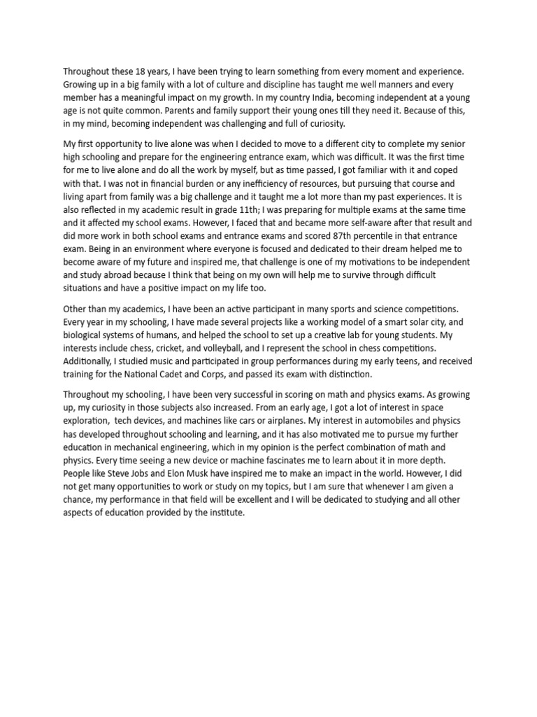 Personal Essay | PDF | Cognition