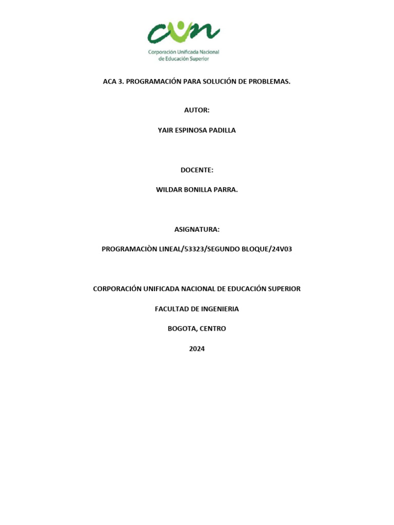 Aca 3 Programacion Lineal | PDF | Programación lineal