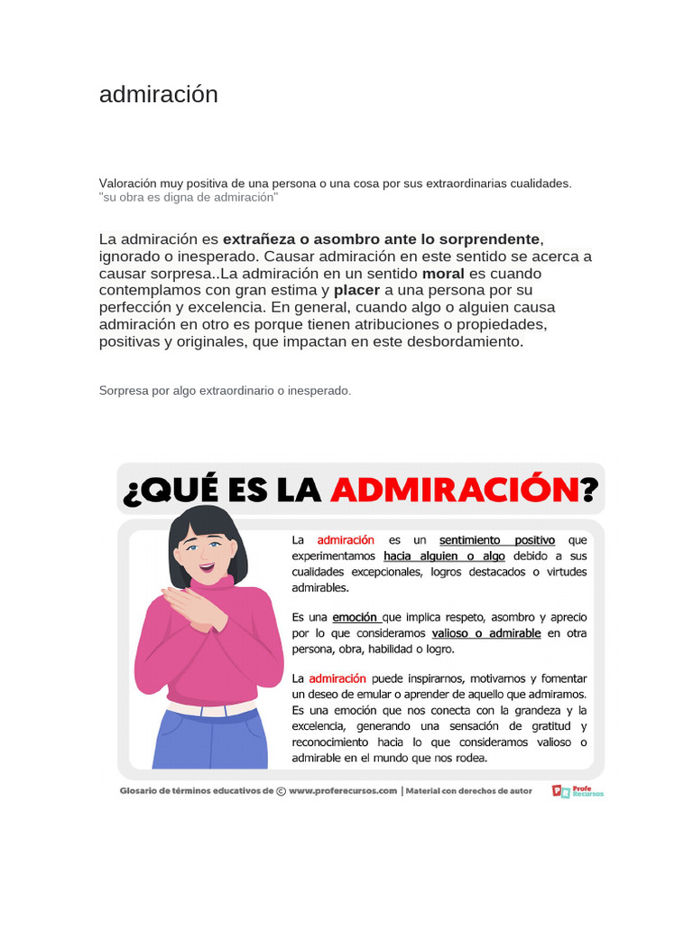 Admiración | PDF