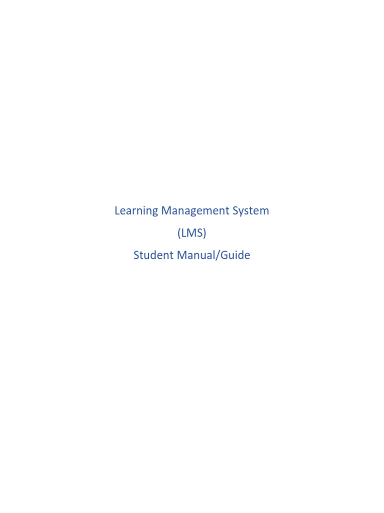 LMS User Guide For Students | PDF | Application Software | Computing