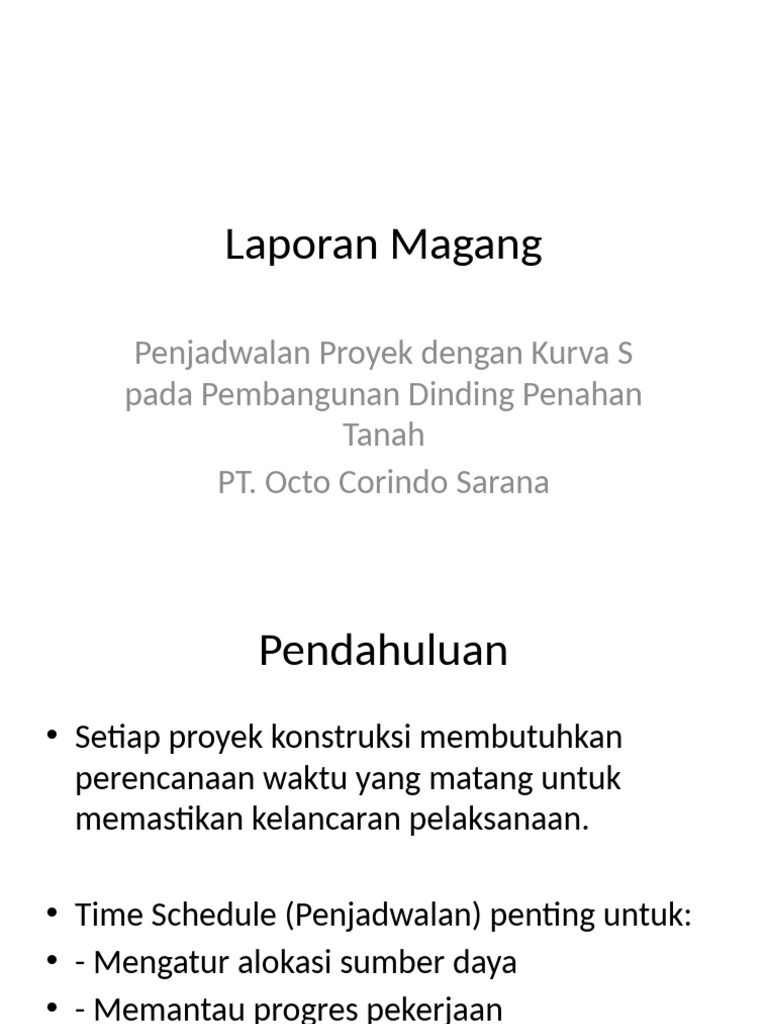 Penjadwalan Proyek dengan Kurva S | PDF