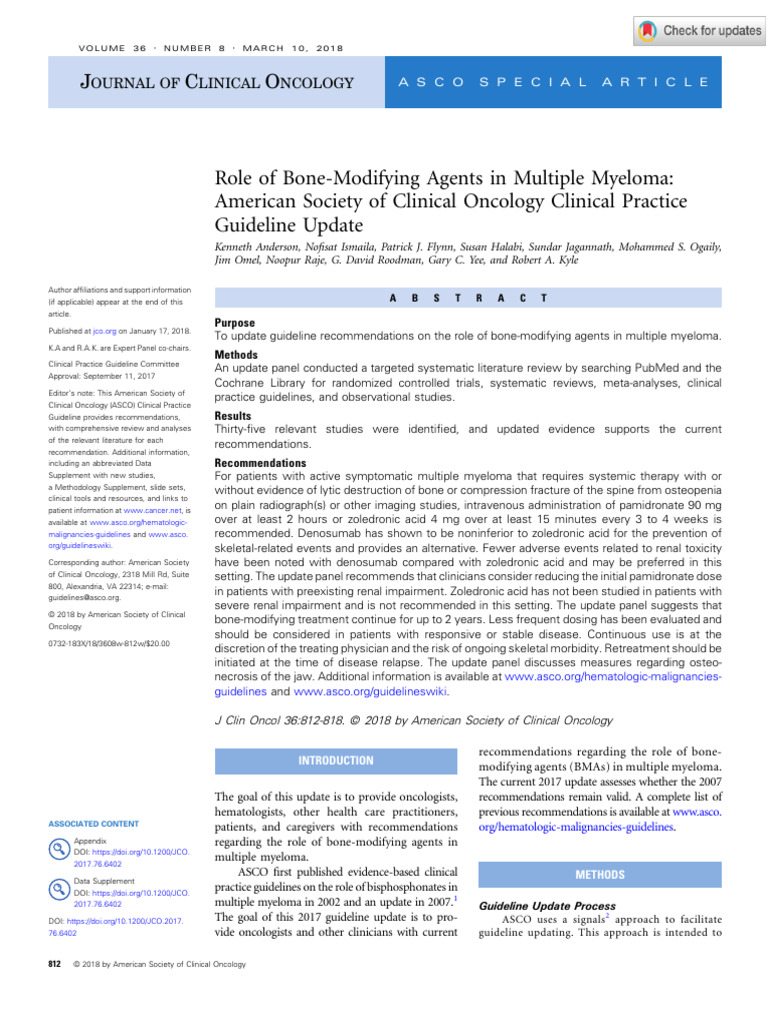 Et Al 2018 Role of Bone Modifying Agents in Multiple Myeloma American ...