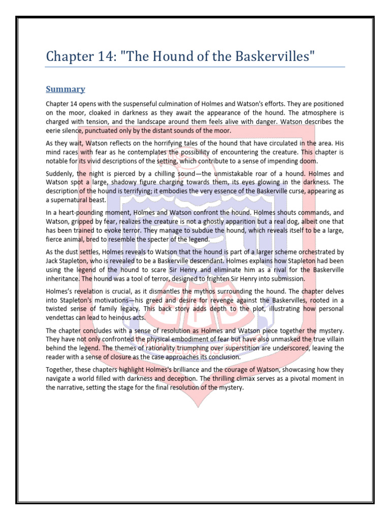 The Hounds of Baskerville CHAPTER 14 | PDF | Dr. Watson | The Hound Of ...