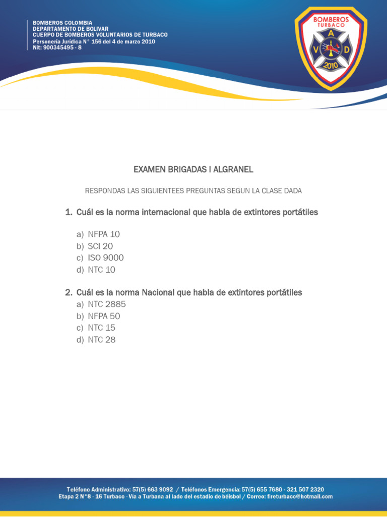 EXAMEN BRIGADA | PDF