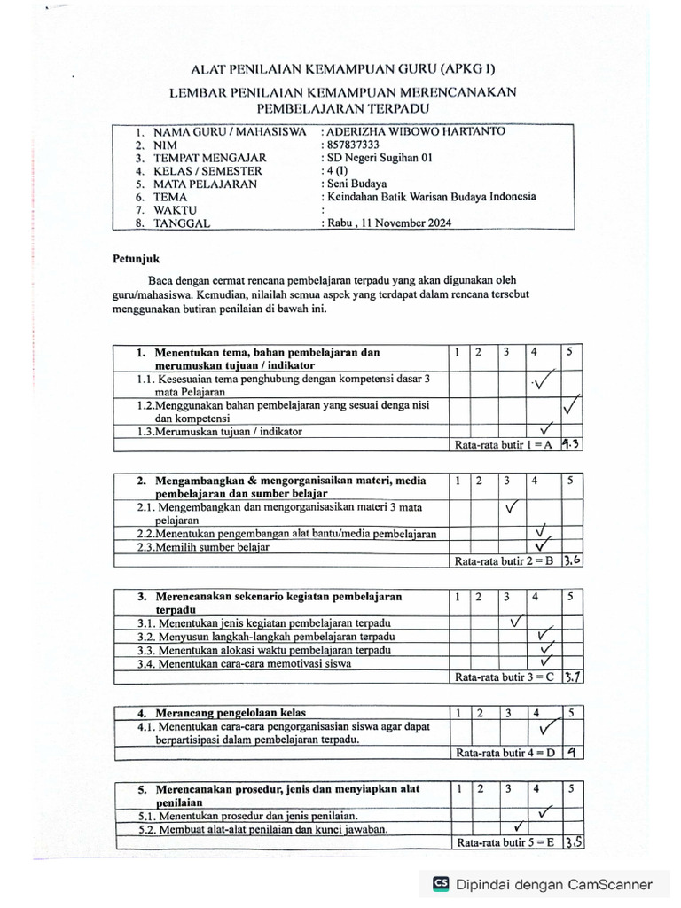 APKG (1 Dan 2) RPP Seni Budaya | PDF
