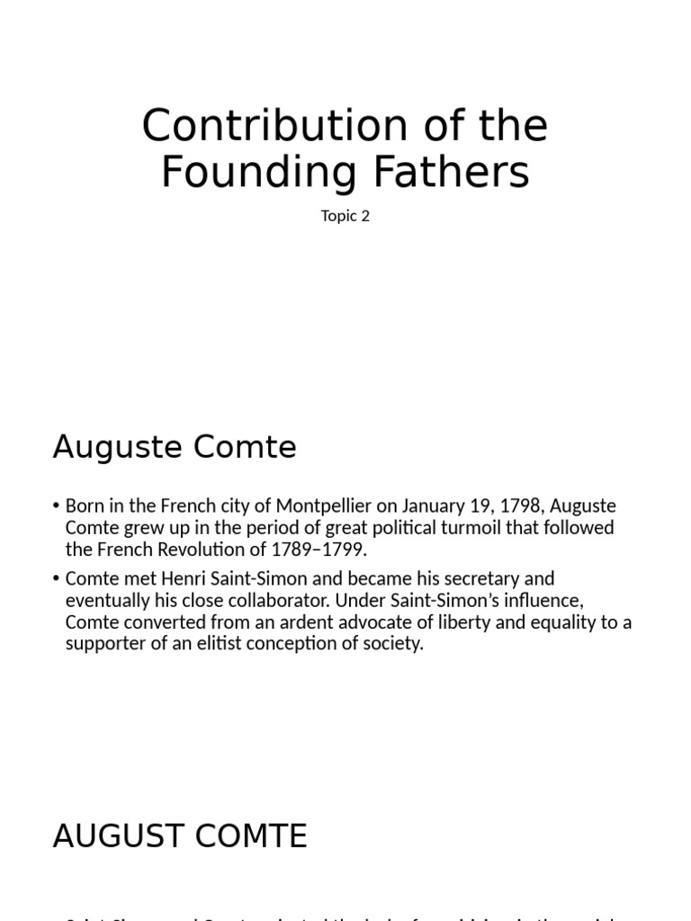 2 Contribution of The Founding Fathers To Sociology | PDF | Karl Marx ...