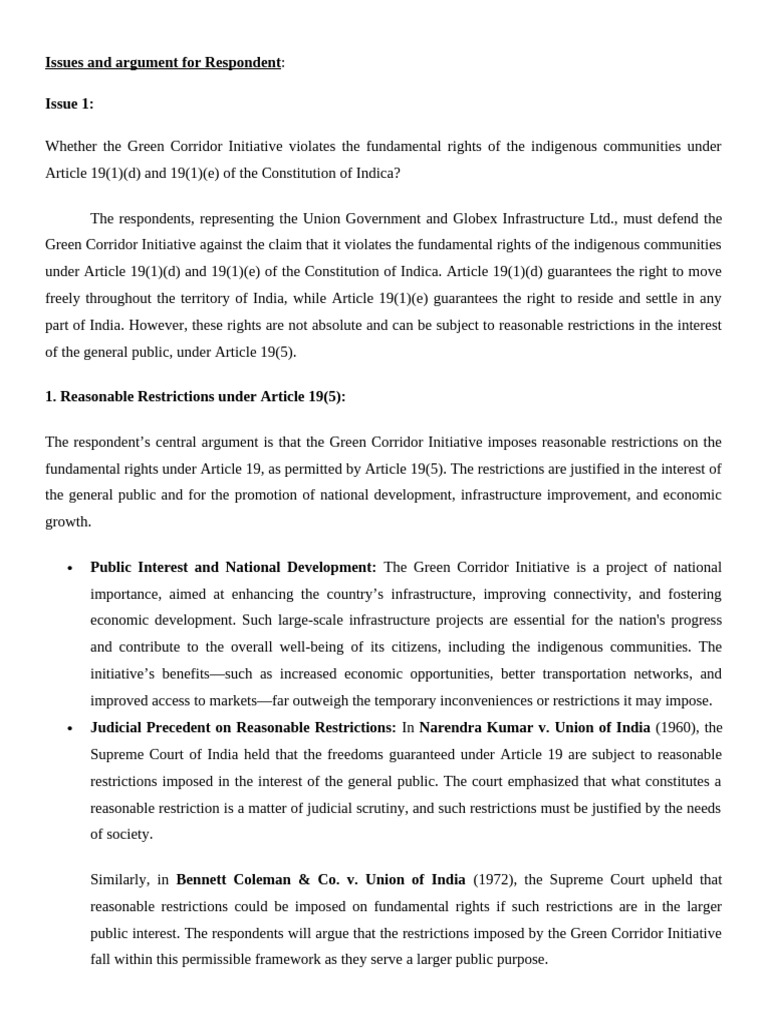 Issues and Argument For Respondent | PDF | Environmental Impact Assessment | Supreme Court Of ...