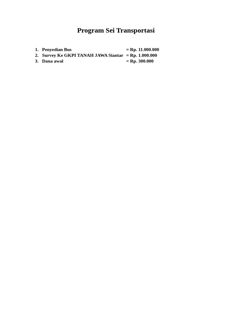 Program Sei Transportasi Imt | PDF