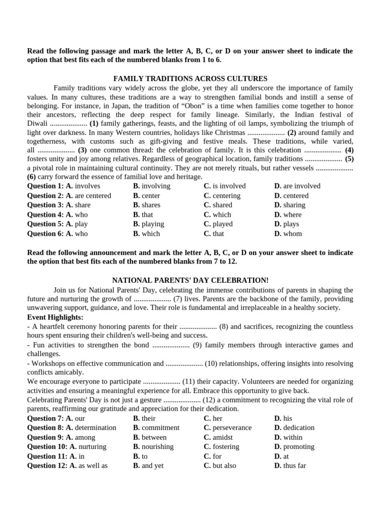 Family Traditions and Cultural Values | PDF | Fashion | Résumé