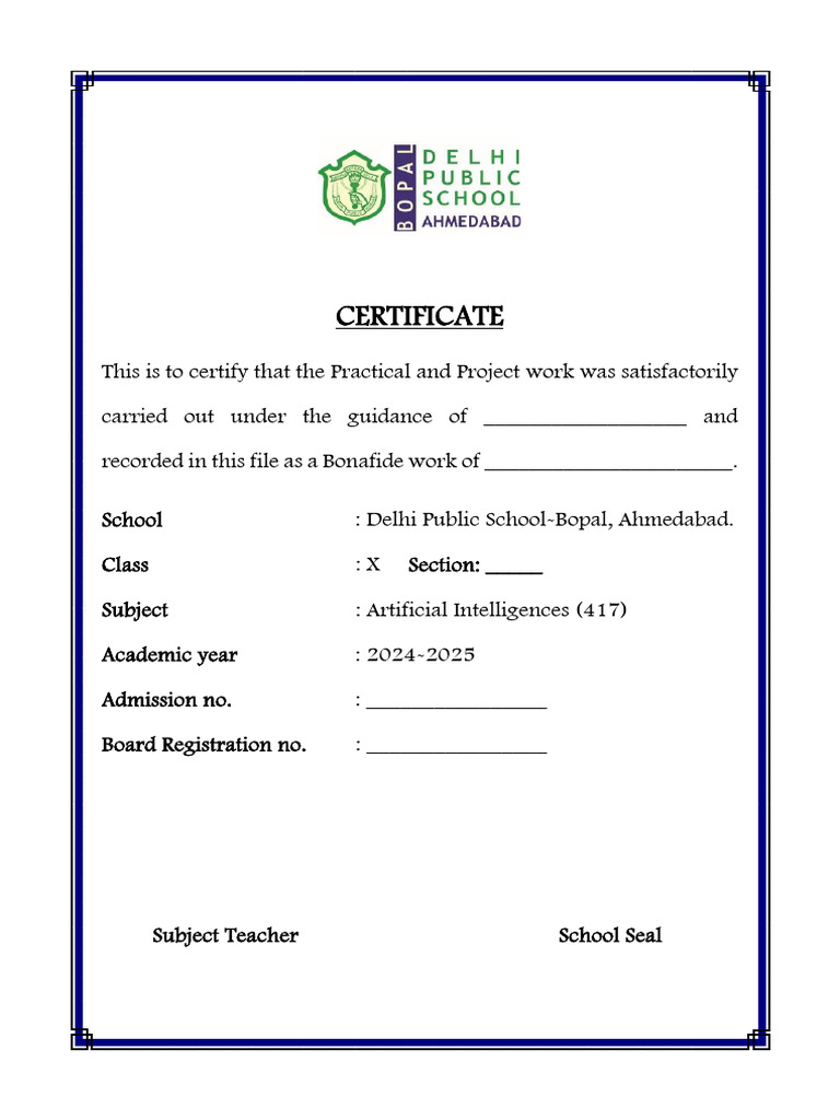 Certificate of Completion for AI Project | PDF