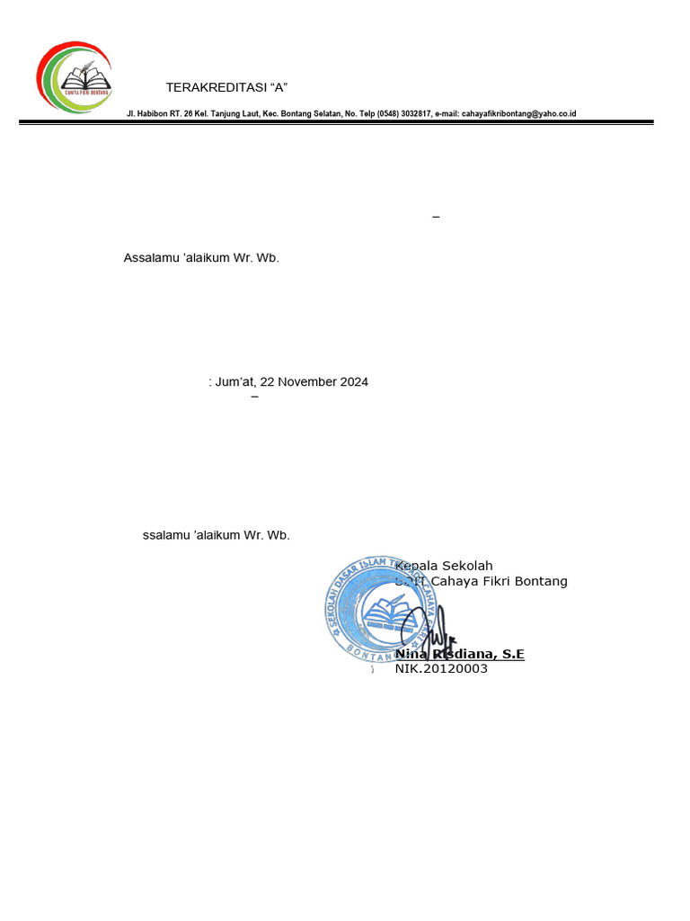 surat info libur | PDF