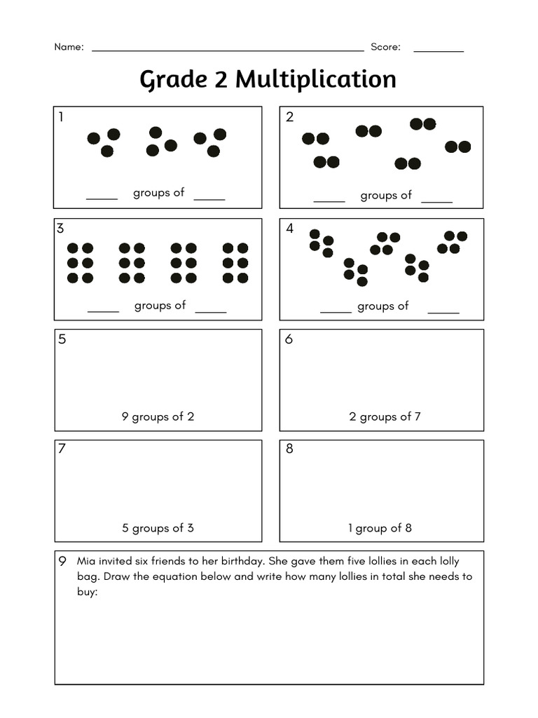 Grade 2 multiplication worksheet | PDF