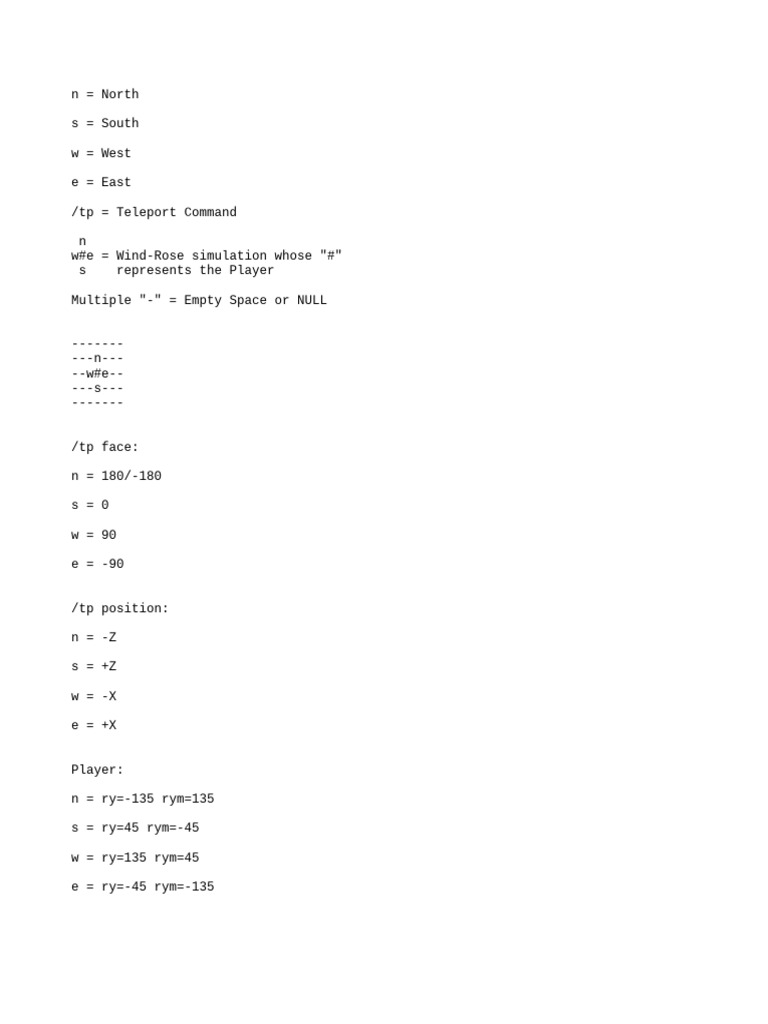 Infos N S W E Commands | PDF Infos N S W E Commands | PDF