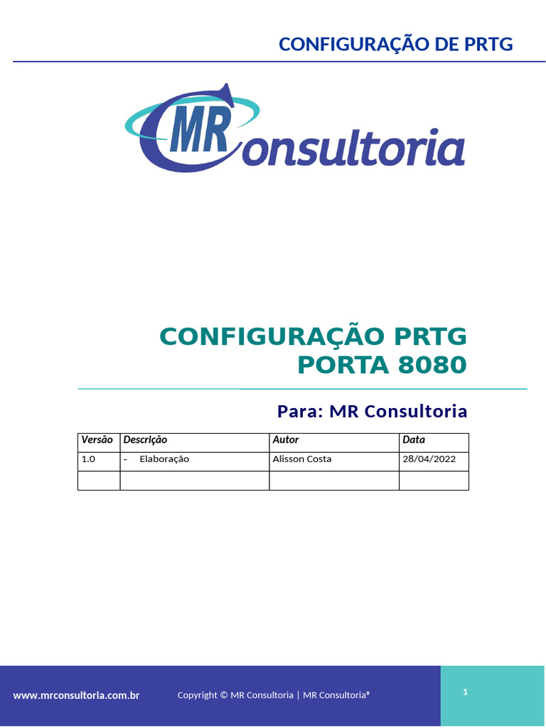Procedimento de Configuração Do PRTG UVPACK Porta 8080 | PDF
