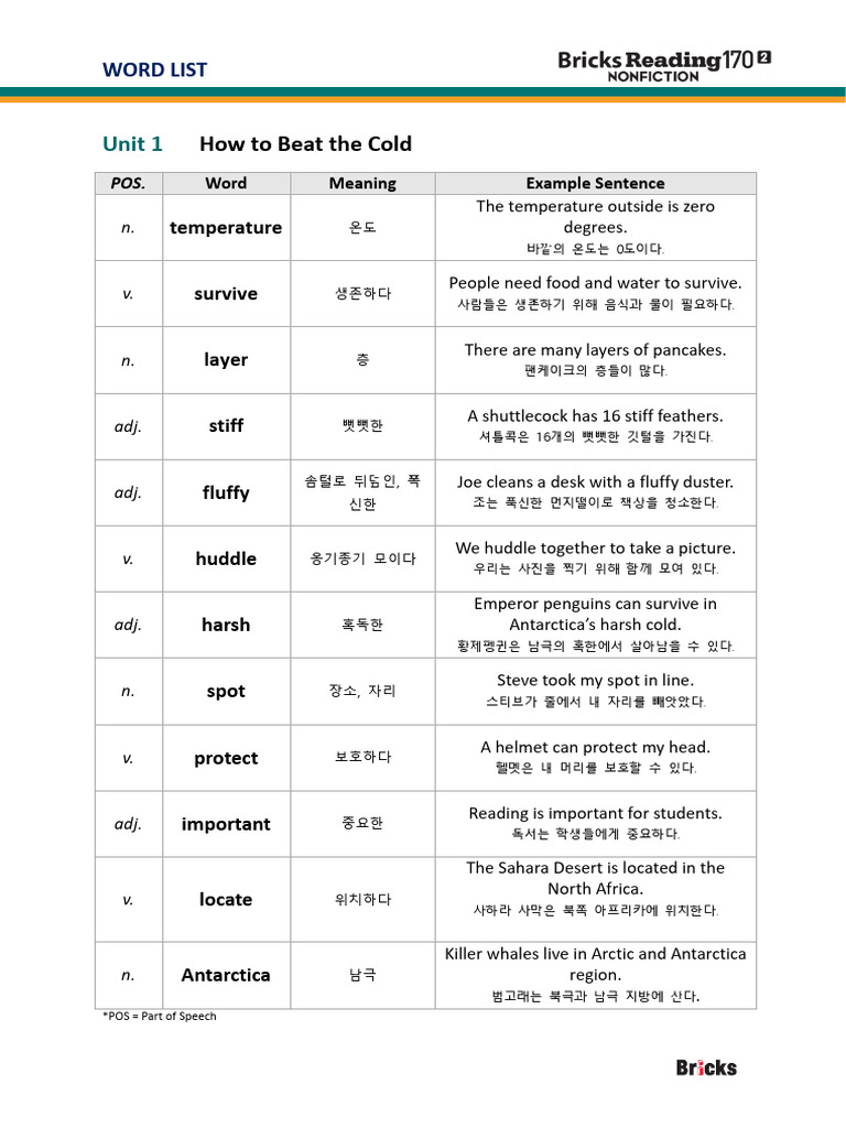 Bricks Reading 170 Nonfiction - L2 - Word List | PDF