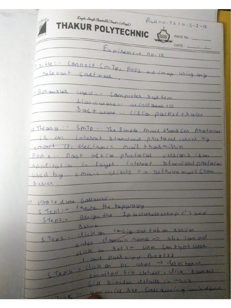 Expirement No.15 Roll No.72 ACN | PDF