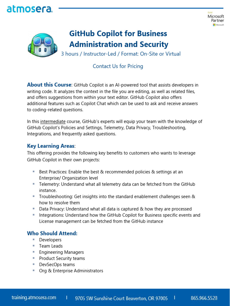 GitHub Copilot for Business Course | PDF | Integrated Development Environment | Information ...