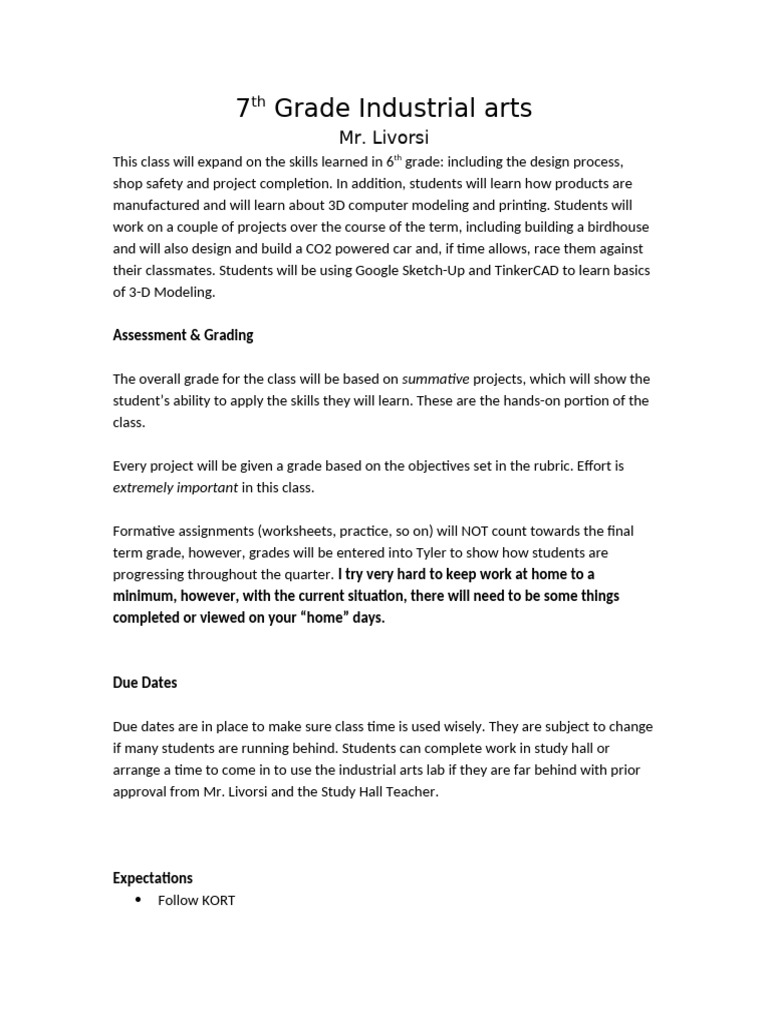 7th Grade Sylabus 2021-22 Edition | PDF