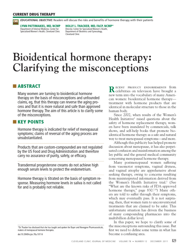 829.full | PDF | Bioidentical Hormone Replacement Therapy | Estradiol