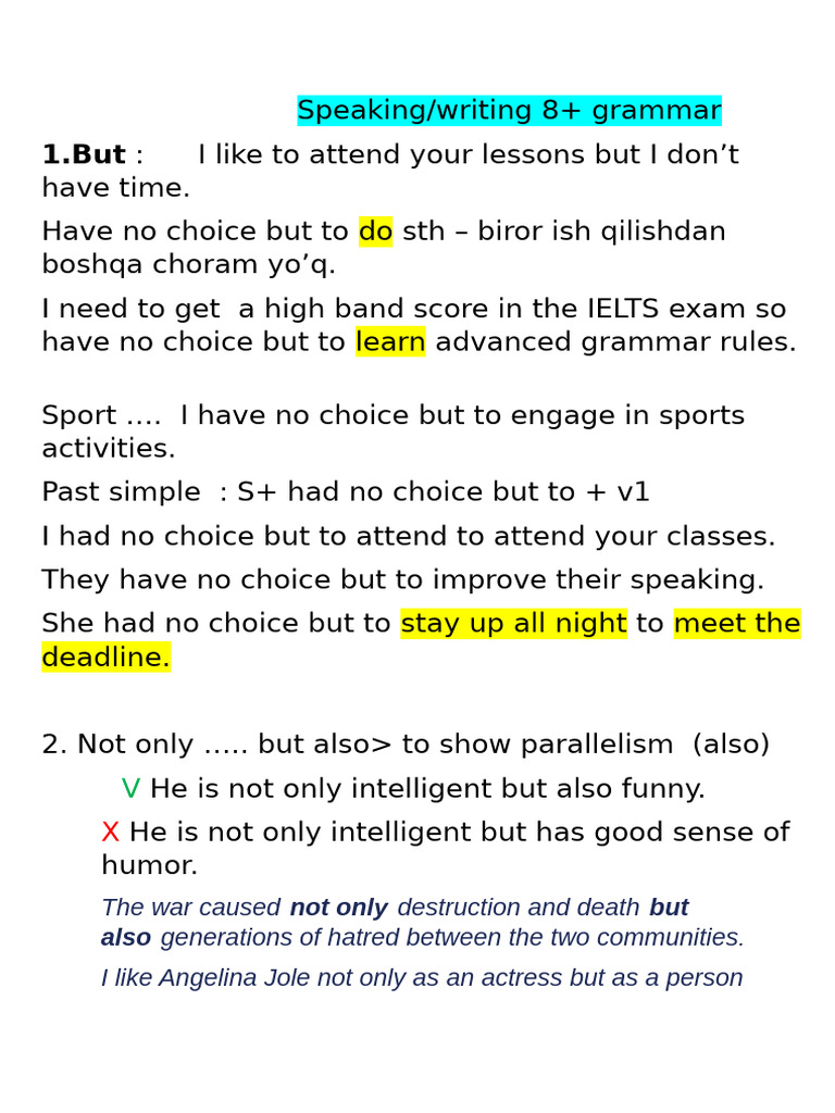 Speaking Writing Grammar | PDF
