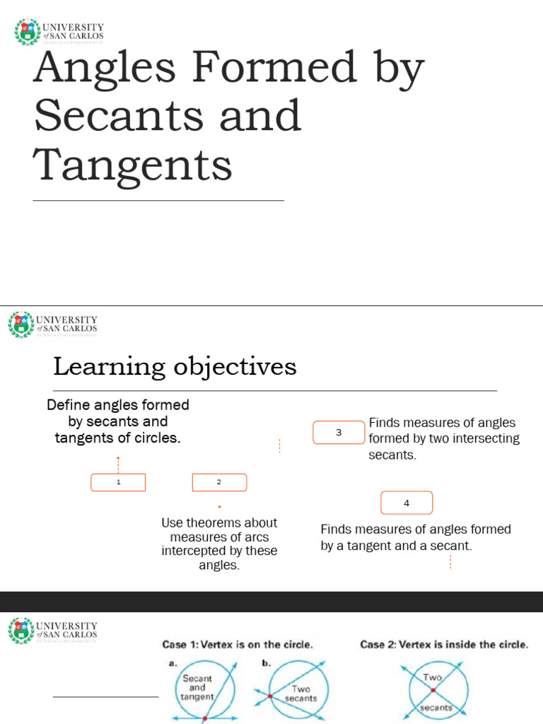 Angles-Formed-by-Secants-and-Tangents | PDF | Angle | Trigonometric Functions
