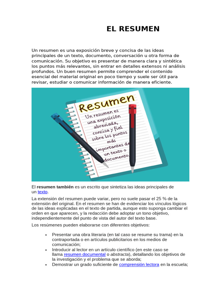 El Resumen | PDF | Sumario abstracto)