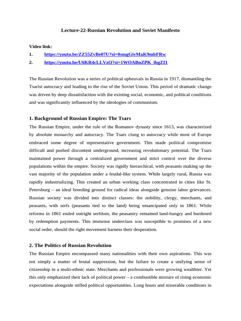 Russian Revolution & Soviet Rise | PDF | Russian Empire | Russian ...