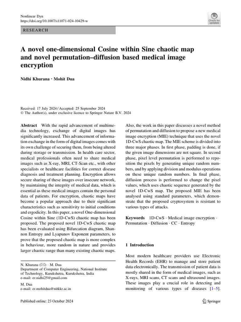 s11071-024-10429-w | PDF | Chaos Theory | Matrix (Mathematics)