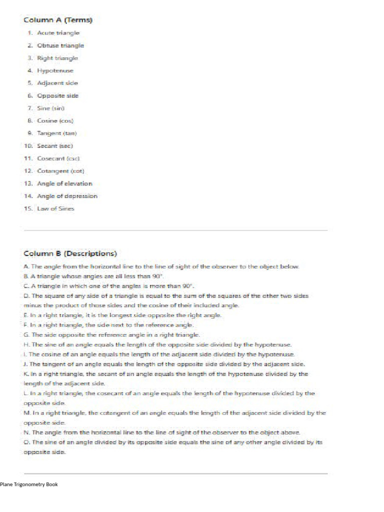 Plane Geometry Book (ASL Questionnaires) | PDF | Trigonometric ...