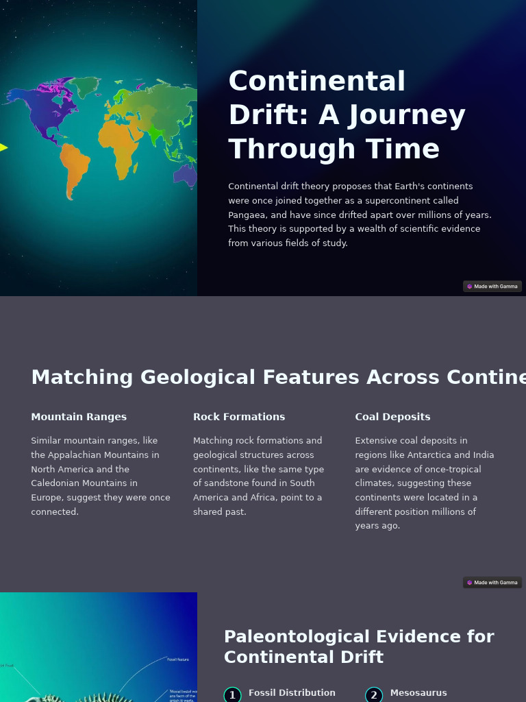 Continental Drift A Journey Through Time | PDF | Plate Tectonics ...