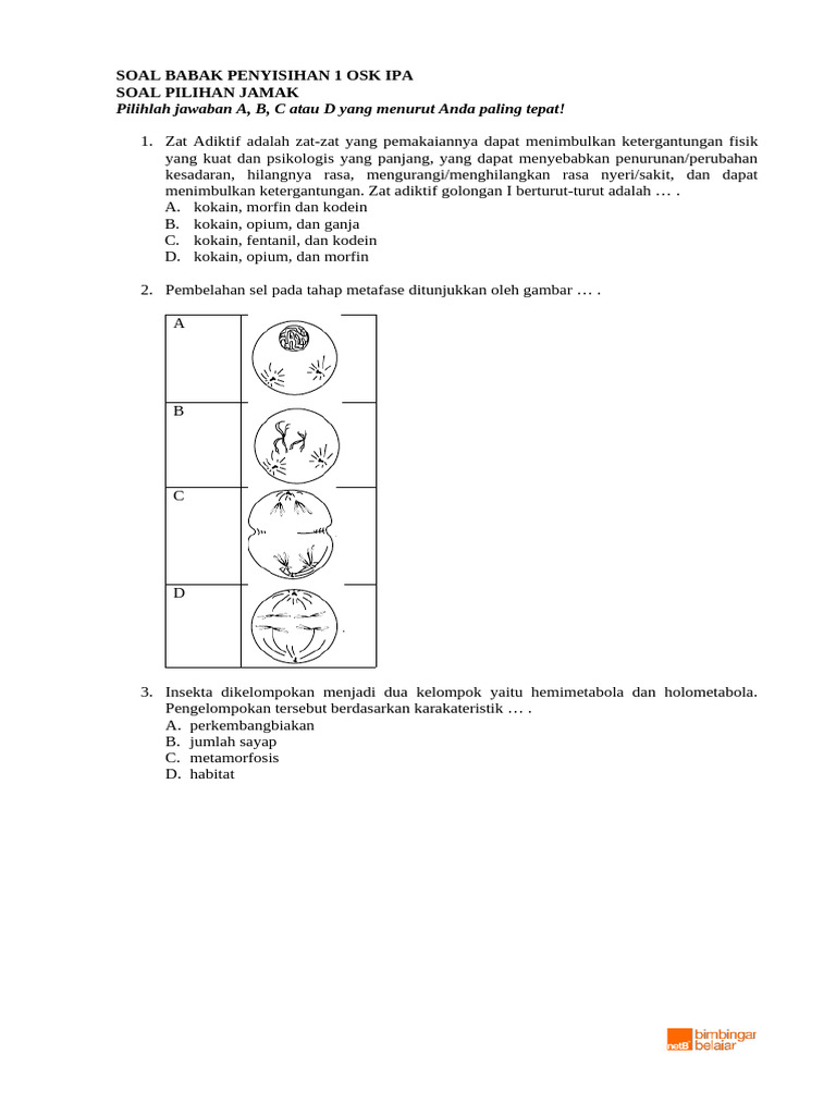 Soal Penyisihan 1 Ipa Paket B 2021 | PDF