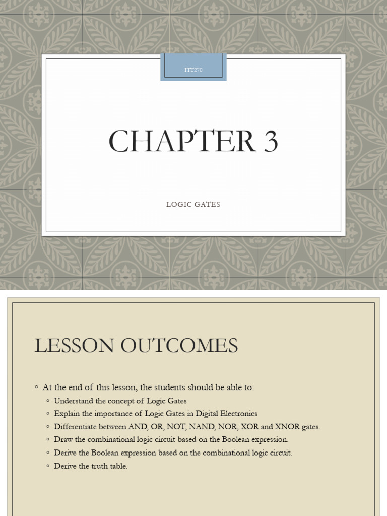 CHAPTER 3 - Logic Gates | PDF | Logic Gate | Digital Electronics