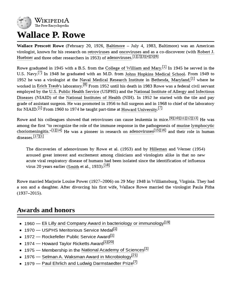 Wallace_P._Rowe | PDF | Clinical Medicine | Medicine