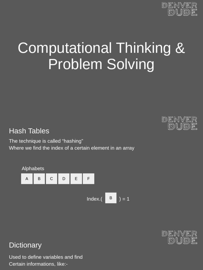 Computational Thinking & Problem Solving - A Level | PDF